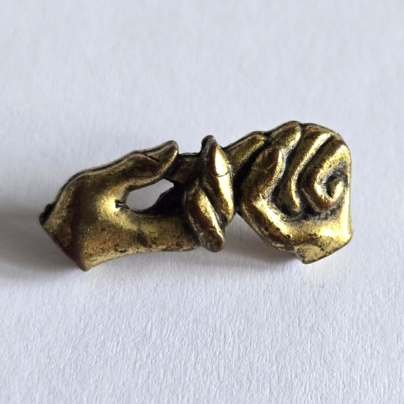 Vintage | Jewelry | Vintage Holding Hands Lapel Pin Gold Tone Brooch ...